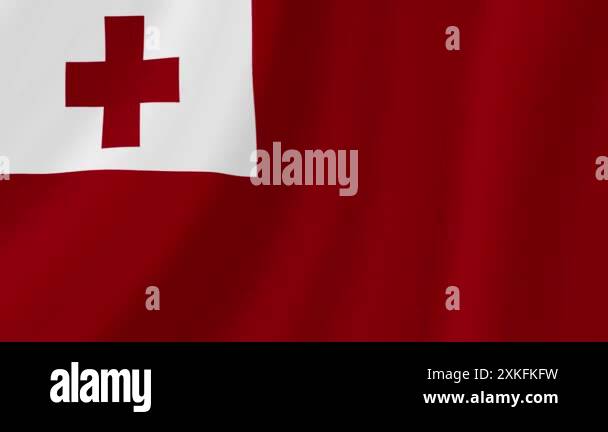 Tonga Waving Flag. Realistic Flag Animation. Seamless Loop Background ...