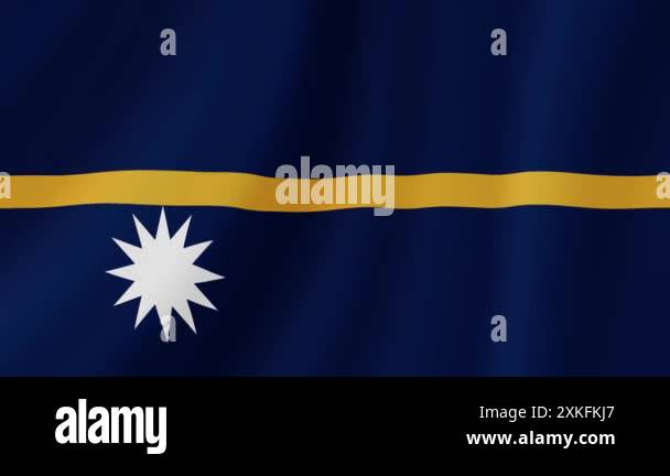 Nauru Waving Flag. Realistic Flag Animation. Seamless Loop Background Stock Video Footage - Alamy