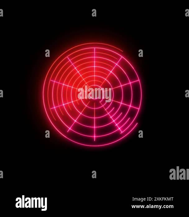 Neon Radar Detection Screen Animated Loop Stock Video Footage - Alamy