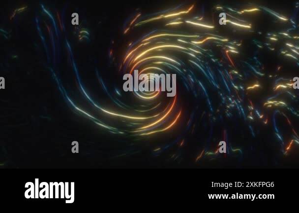 Abstract fluorescent spiral in infinite rotation. Holographic spiral ...