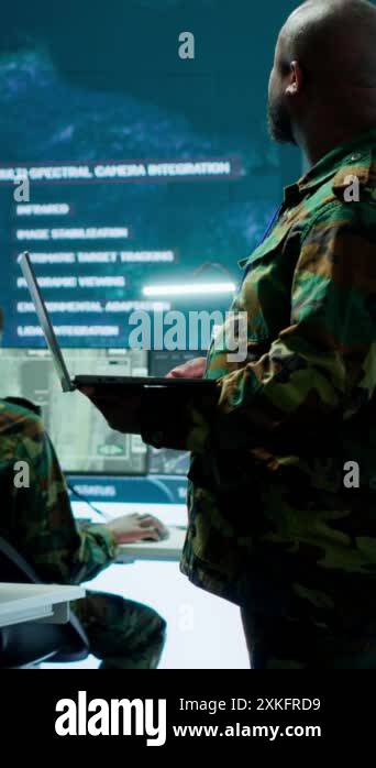 Vertical Video Cybersecurity team operates in an advanced military ...