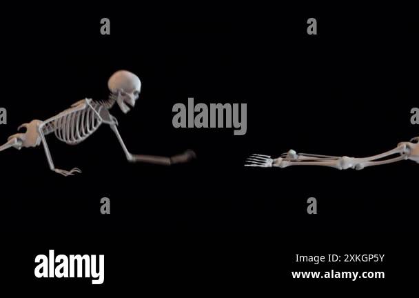 3D animated Skeleton characters crawling and dragging themselves along ...