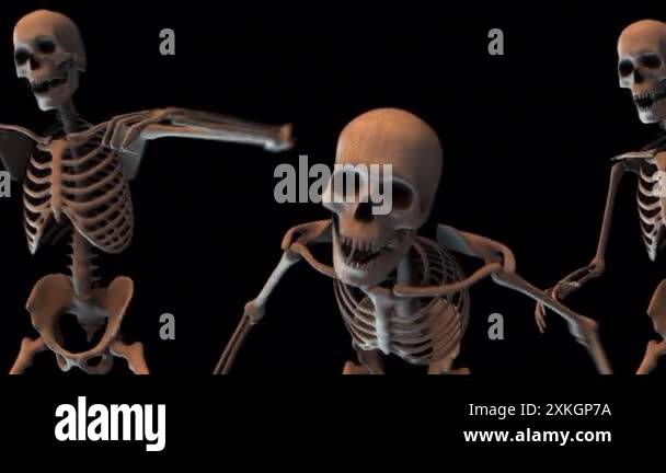 3D animated Skeleton characters screaming at camera in a realistic ...