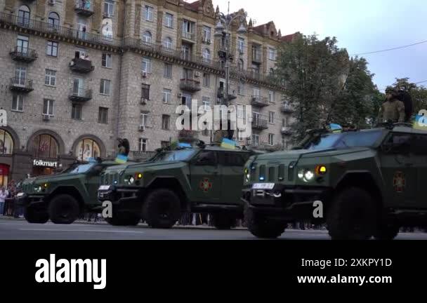 Ukraine, Kyiv - August 18, 2021: Trucks. Armament of the Ukrainian army ...