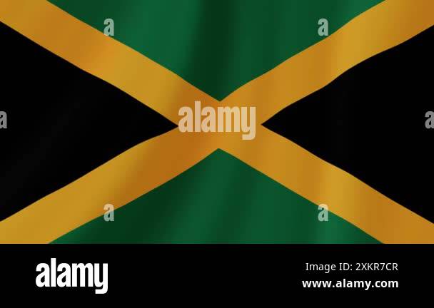 Jamaica Waving Flag. Realistic Flag Animation. Seamless Loop Background ...