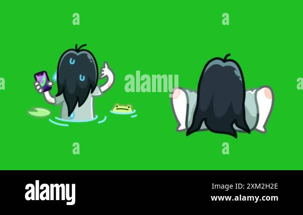 cartoon character of halloween zombie with a big eye and crying. vector ...