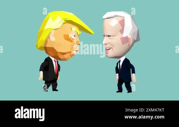 US President Joe Biden and former US President Donald Trump dance ...