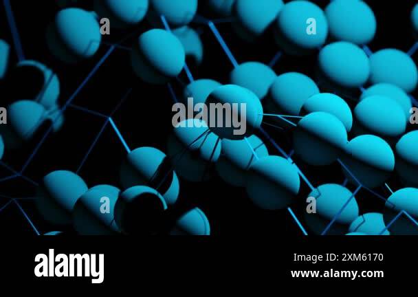 Plexus of blue spheres float in space science concept background 4k ...