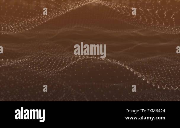 Abstract Brown Background With Flowing Particles And Wave Patterns