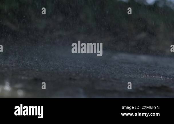Raindrops hitting the ground in slow-motion at 1000 fps, showcasing the ...