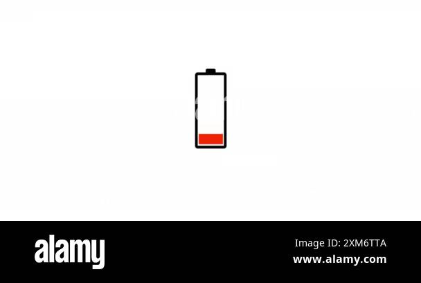 Loader animation. 4k resolution. Black battery indicator loading ...