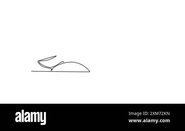 Self drawing animation of single line draw of sliced healthy organic ...