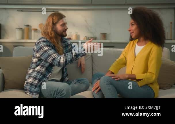 Multiracial couple diversity friends Caucasian man guy male African ...