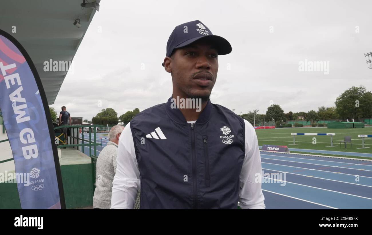 Interview with Team GB sprinter Zharnel Hughes Stock Video Footage - Alamy