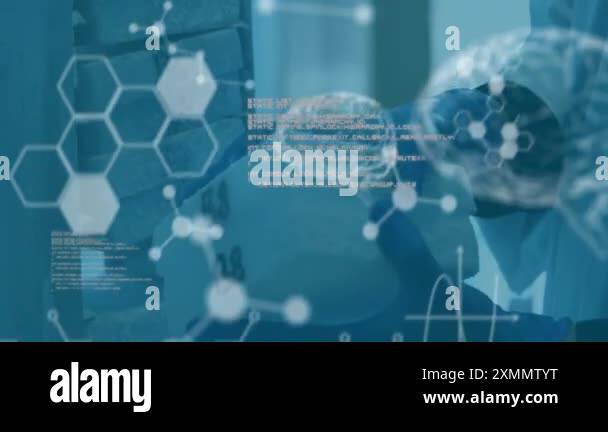 Animation Of Scientific Data Processing And Human Brains Over Scientist