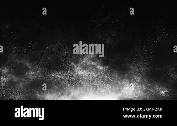 Black and white animation of bright particles flying upwards. Dynamic ...