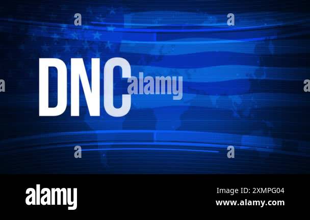 DNC 2024 political concept backdrop, 4K Animation with waving flag ...