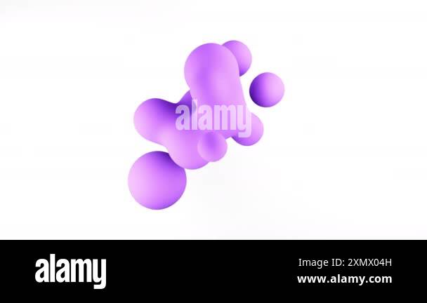 3D animation of abstract smooth liquid volume object. Abstract morph ...