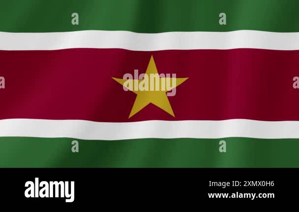 Suriname Waving Flag. Realistic Flag Animation. Seamless Loop ...