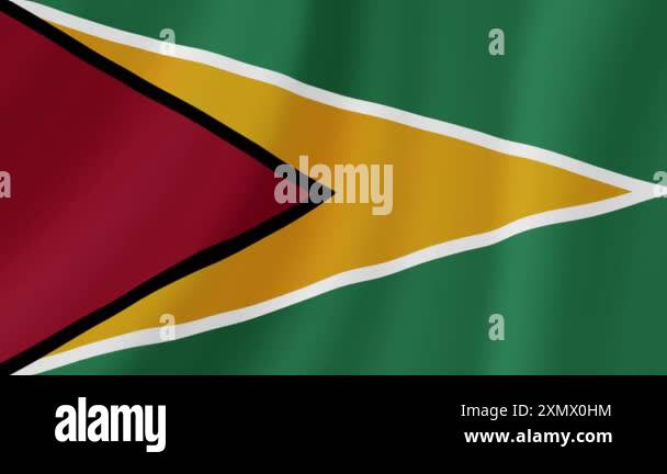 Guyana Waving Flag. Realistic Flag Animation. Seamless Loop Background Stock Video Footage - Alamy