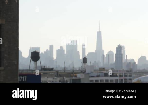 New York City Manhattan downtown financial district skyline cityscape ...
