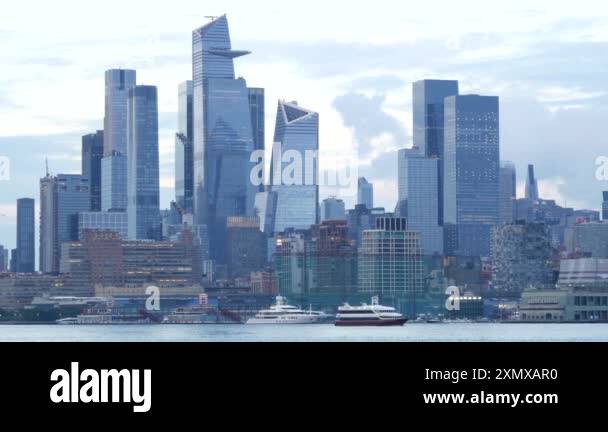 New York City waterfront skyline, Manhattan Midtown Hudson Yards ...