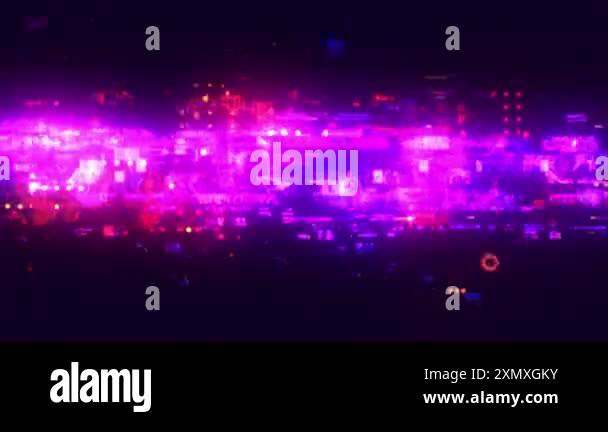 3D animation of Game Over glow neon glitch text digital effect ...