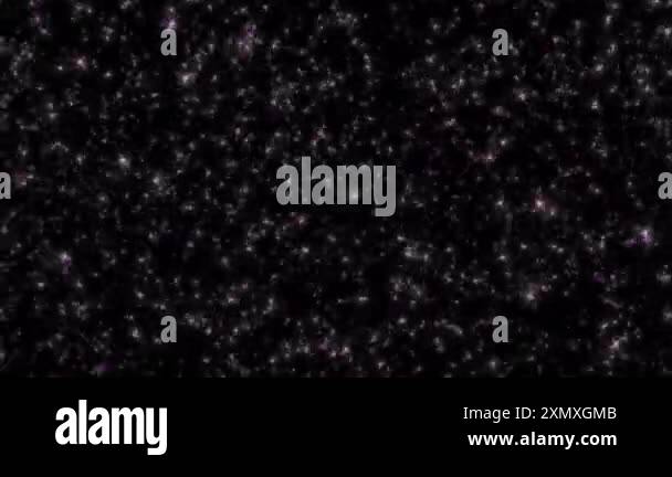 Animation loop glow purple white stars particles flow from left to ...