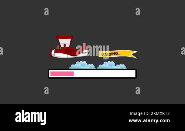 Loading Cartoon Animation Video on Black and Green Screen Background ...