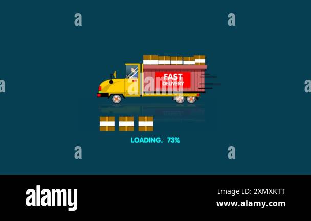 Loading Cartoon Animation Video on Blue and Green Screen Background ...