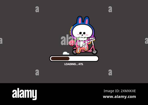 Loading Cartoon Animation Video on Brown and Green Screen Background | Romantic Theme | Skeleton ...