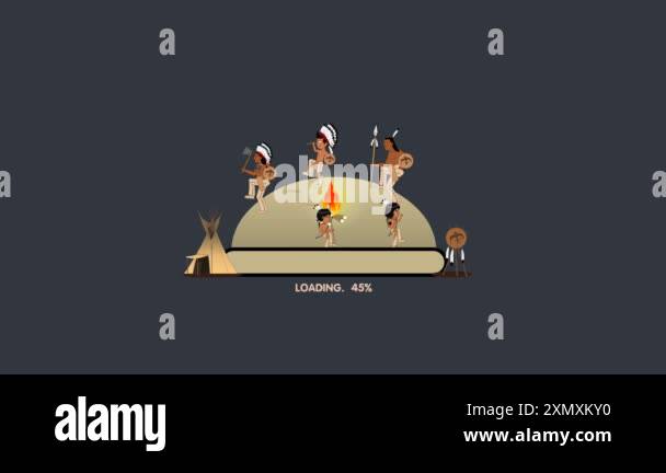 Loading Cartoon Animation Video on Black and Green Screen Background ...