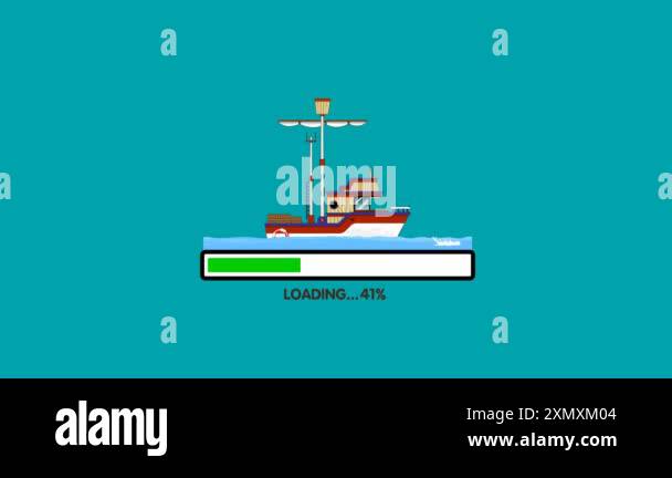 Loading Cartoon Animation Video on Blue and Green Screen Background ...