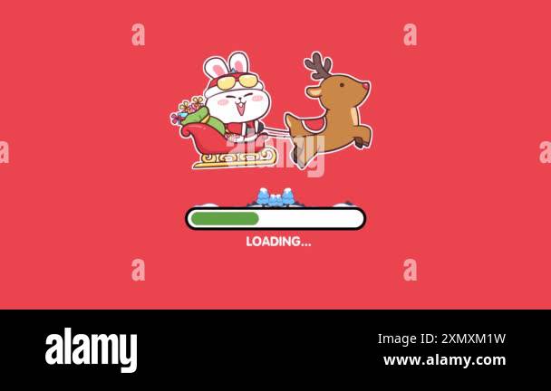 Loading Cartoon Animation Video on Red and Green Screen Background ...