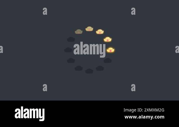 Loading Circle Video with Chinese gold. Loading Animation on Black and ...