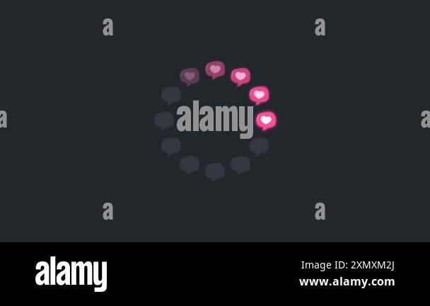 Loading Circle Video with Pink Heart. Loading Animation on Black and ...