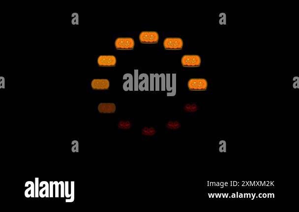 Loading Circle Video with Pumpkin ghost. Loading Animation on Black and ...
