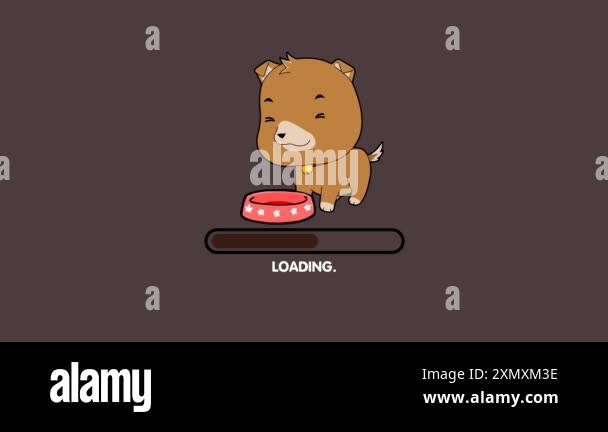 Loading Cartoon Animation Video on Brown and Green Screen Background ...