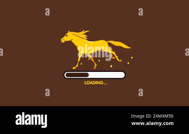 Loading Cartoon Animation Video on Brown and Green Screen Background ...