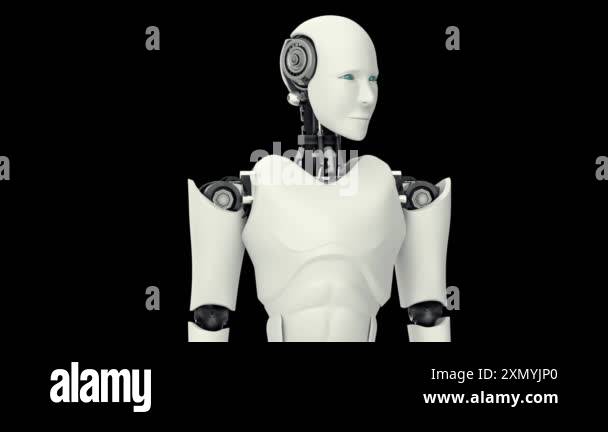 MLP Futuristic robot , artificial intelligence CGI on black and green ...