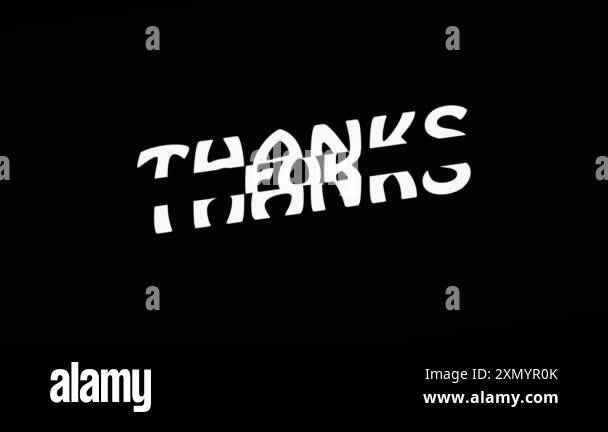 Thanks for Watching text animation outro with black and white ...