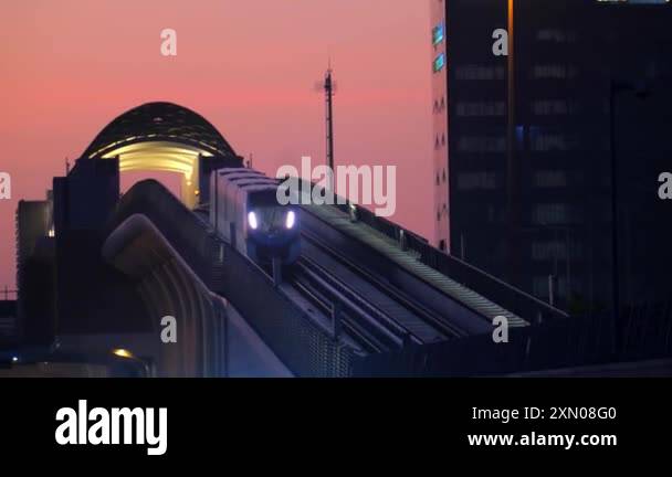The modern subway line in Riyadh Saudi Arabia on the sunset. The new ...