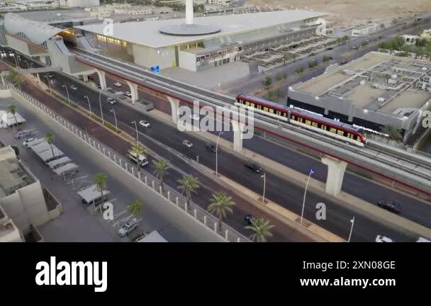The modern subway line in Riyadh Saudi Arabia. The new metro system ...