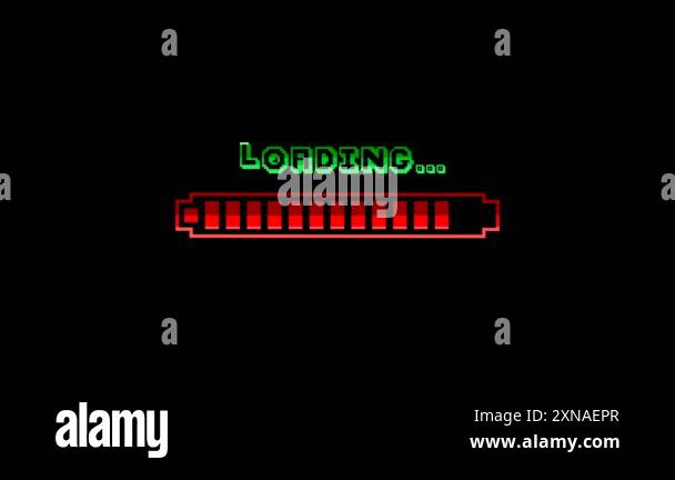 Retro hourglass Pixel loading bar animation,Black Background and loop ...
