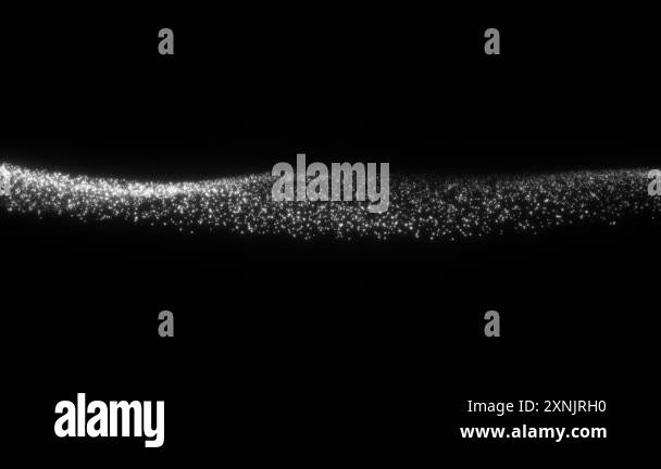 Abstract black and white background with horizontal wave of glowing ...