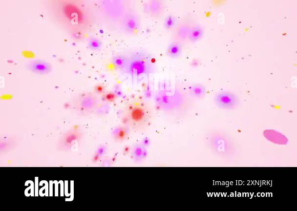 A frenetic swirling explosion of colorful particles flying at the camera. Super fast chaos ...
