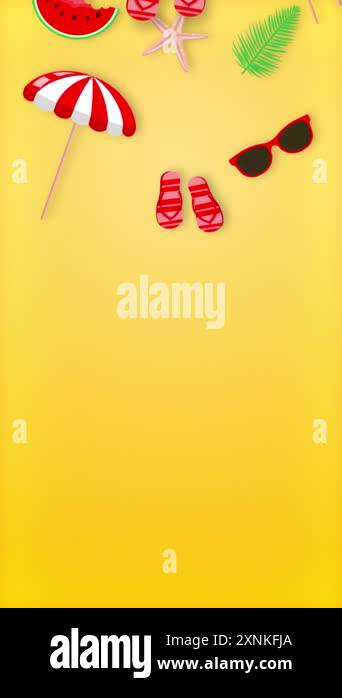 Animated Vertical Summer Creative Background Design With Summer ...