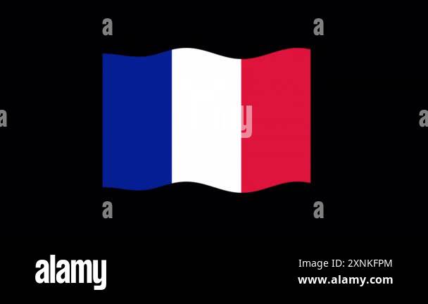 Waiving France Flag Emoji Animated on a Transparent Background. 4K Loop ...