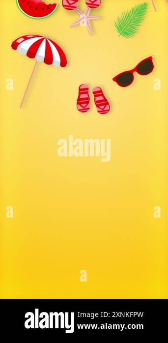 Animated Vertical Summer Creative Background Design With Summer ...