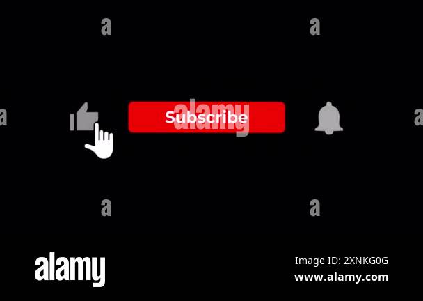 Like, Subscribe, and Bell Buttons on a Transparent Background. 4K ...